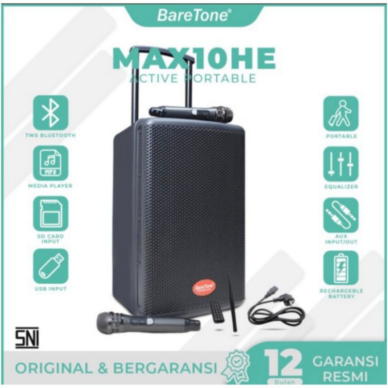 Jual Speaker aktif 10 inch bluetooth Baretone max 10 he max10he max ...
