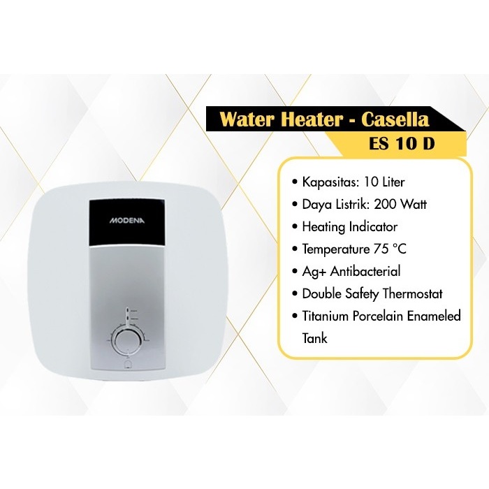 Jual Water Heater Listrik Modena 10 Liter ES 10D Garansi Resmi ...
