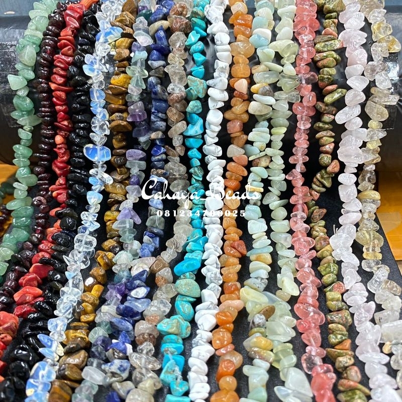 Jual Manik Batu Pecah/Manik krikil/Manik Batu Alam Pecah Panjang ±75cm ...