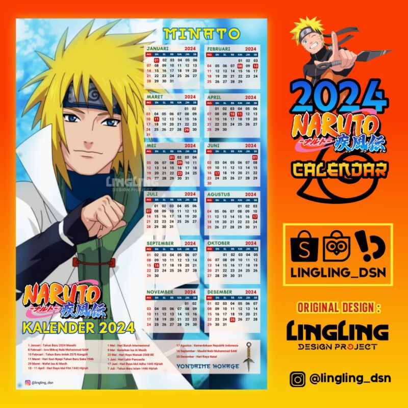 Jual Kalender Poster 2024 NARUTO, AKATSUKI - EXCLUSIVE DESIGN | Shopee ...