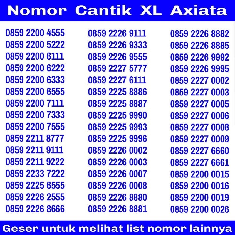 Jual Nomor Cantik XL Axiata Nomer 4G LTE Murah | Shopee Indonesia