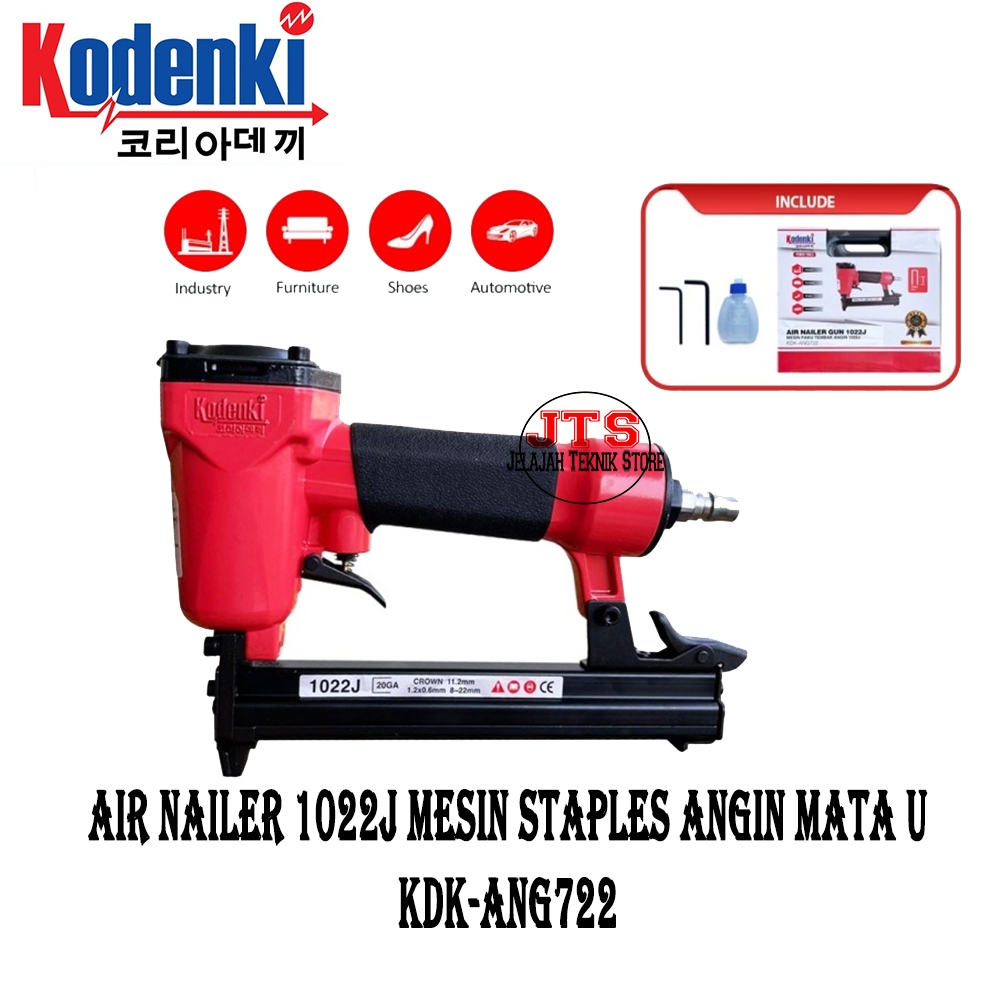 Jual KODENKI Air Nailer Gun 1022J Mesin Paku Tembak Angin Mata U ...