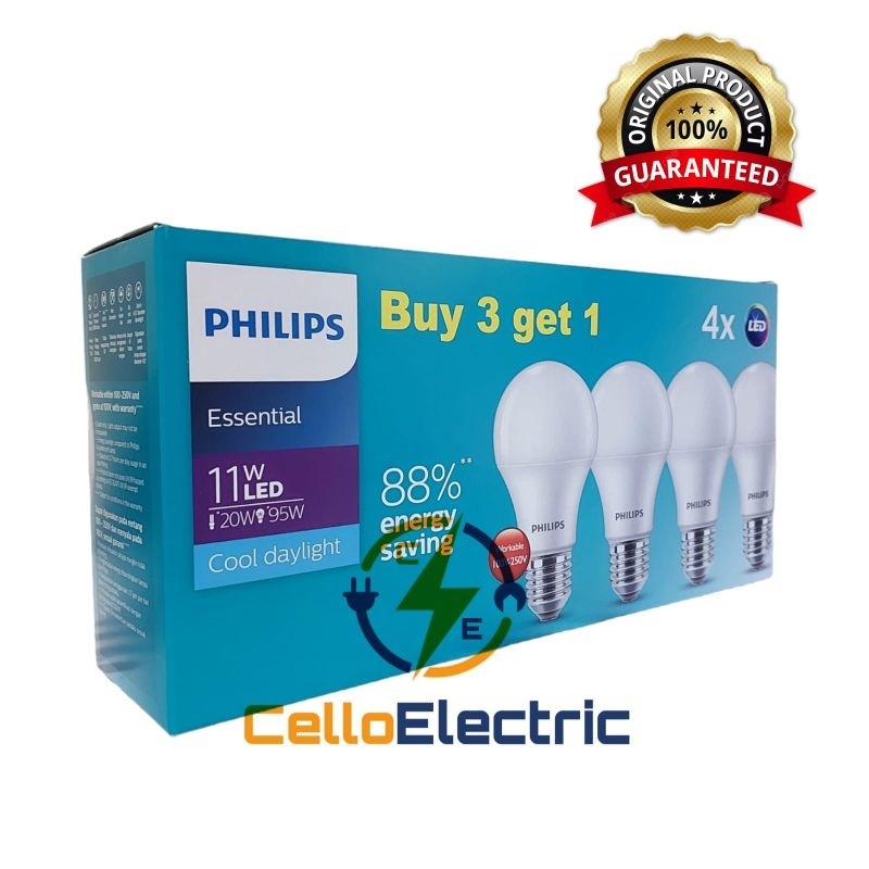 Jual Led Paket Philips Essential 5w 7w 9w 11w Beli 3 Free 1 - Led Pack Philips Essential ...