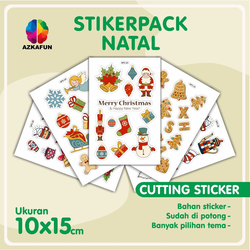 Jual STICKER PACK NATAL - stiker hampers natal - sticker thumbler ...