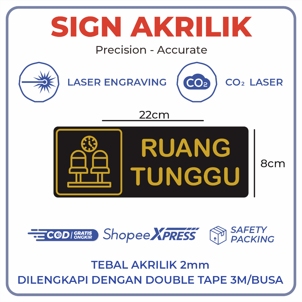 Jual RUANG TUNGGU AKRILIK/PAPAN ACRYLIC/SIGN BOARD ACRYLIC/LABEL ...