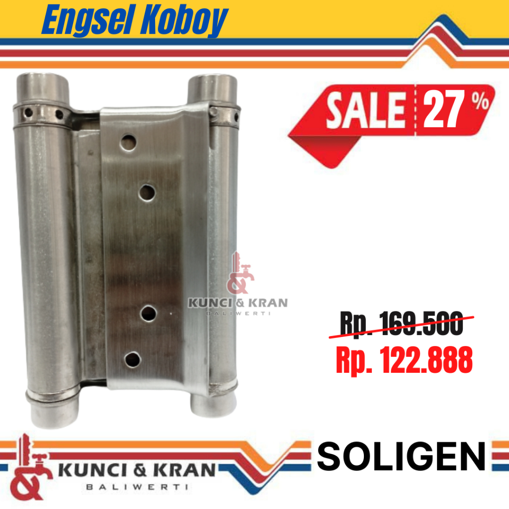 Jual Engsel Koboy Soligen 4" Stainless steel Double Action spring hinge ...
