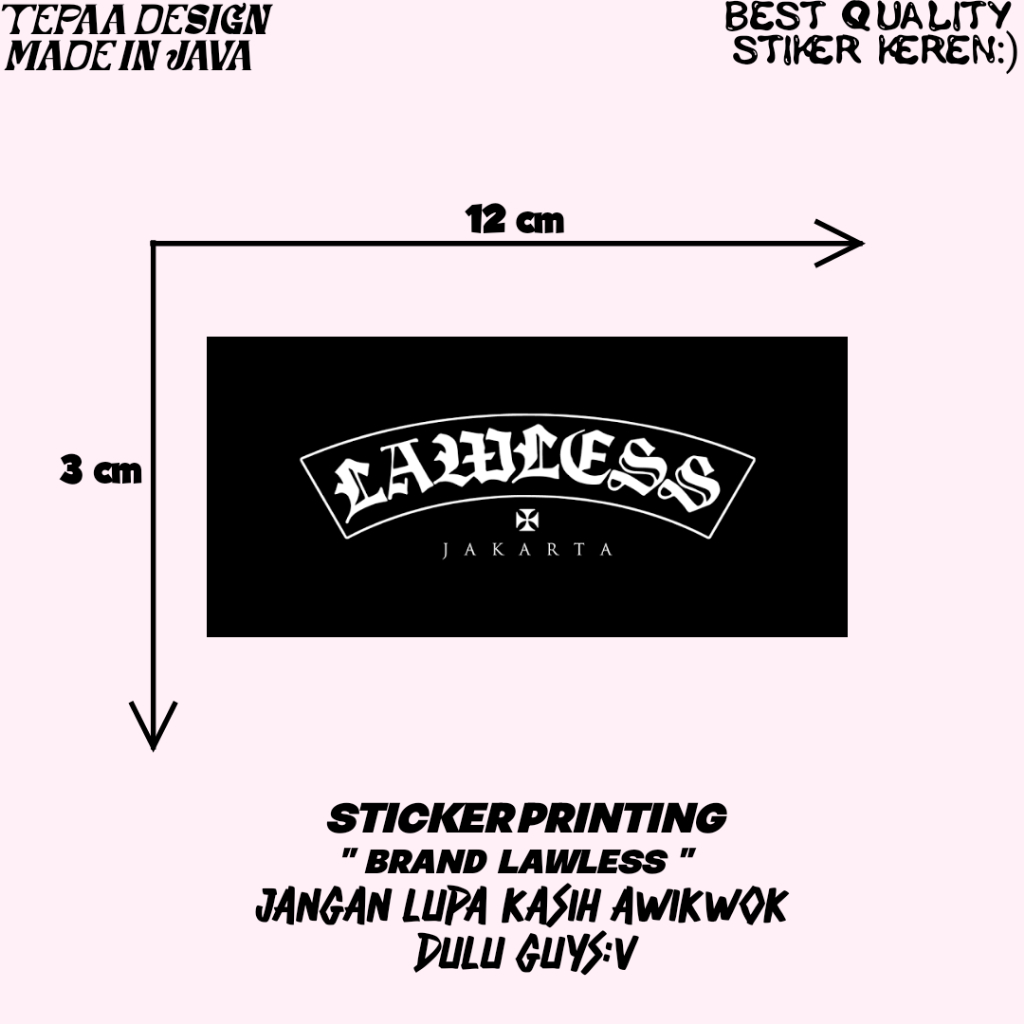 Jual STIKER STICKER (BRAND LAWLESS) STIKER BRAND|STIKER AESTHETIC ...