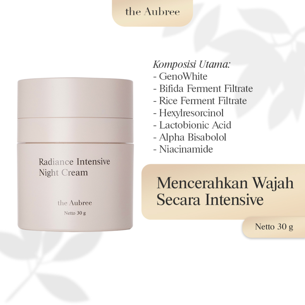 Jual The Aubree Radiance Intensive Night Cream 30g Krim Malam Pencerah ...