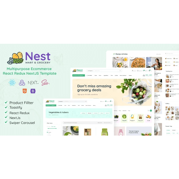 Jual Nest- React Redux NextJS Multipurpose Ecommerce Template | Shopee ...