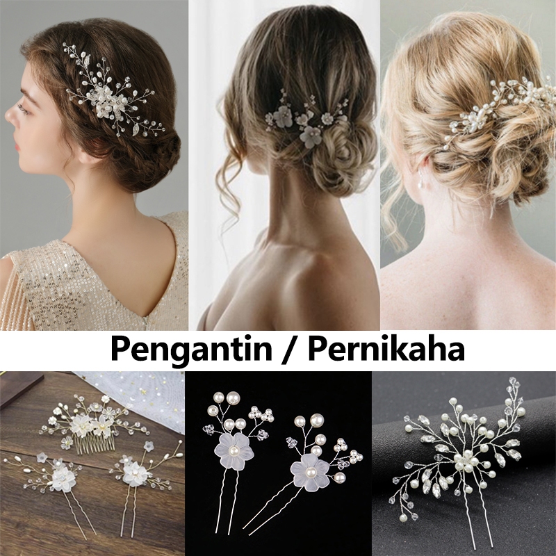Jual Hair Pin Mutiara Bunga Hiasan Rambut Bridal Weddinguntuk Wanita ...
