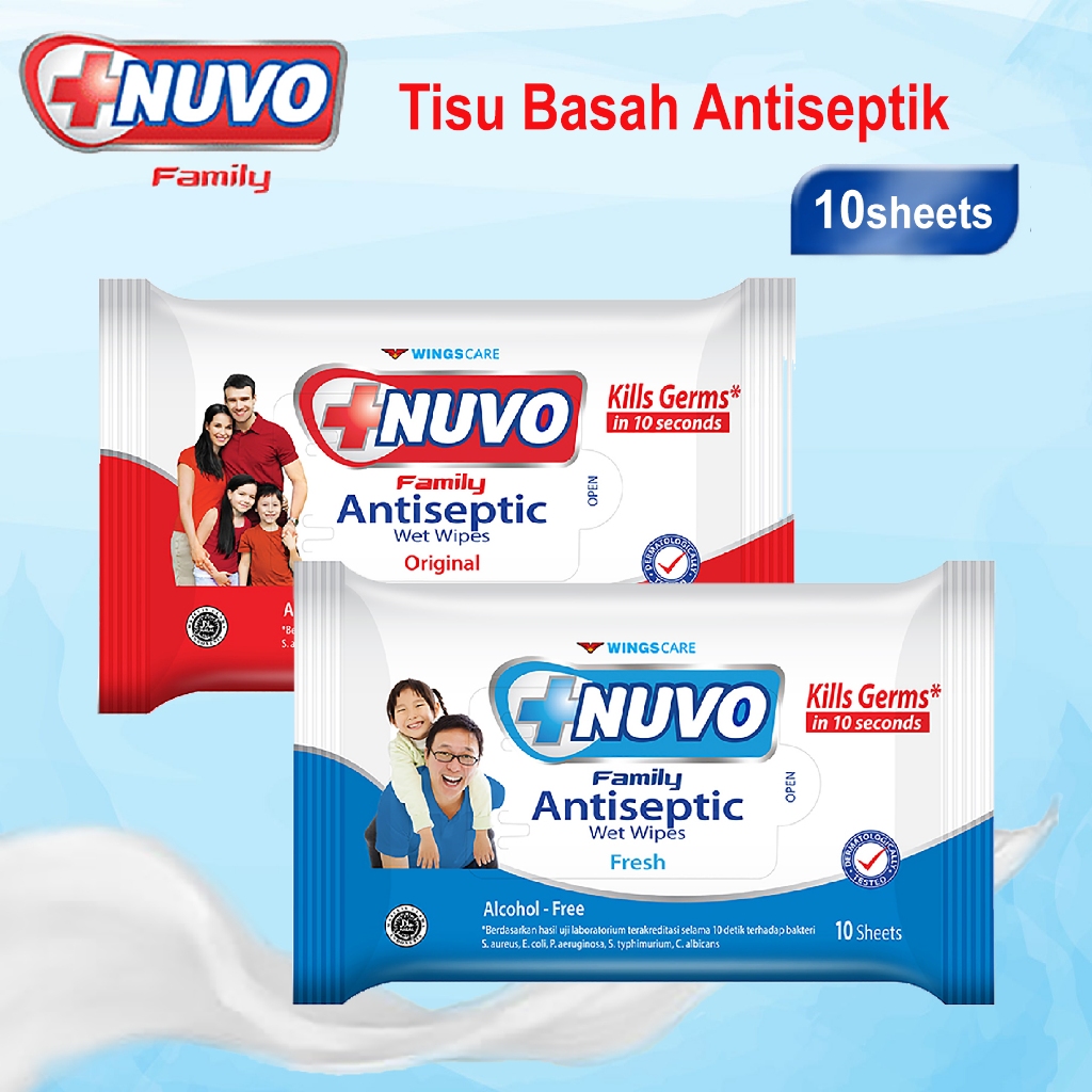 Jual Nuvo Wipes Antiseptik Tisu Basah 10 Lembar - Tissue Nuvo | Shopee ...