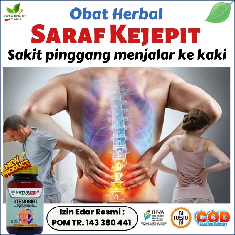 Jual Obat Sakit Pinggang Saraf Kejepit Nyeri Tulang Belakang Dari Bokong Sampai Kaki | Shopee ...