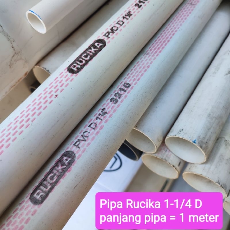 Jual Pipa Rucika 1-1/4 inch D panjang 1 meter per batang paralon pvc ...