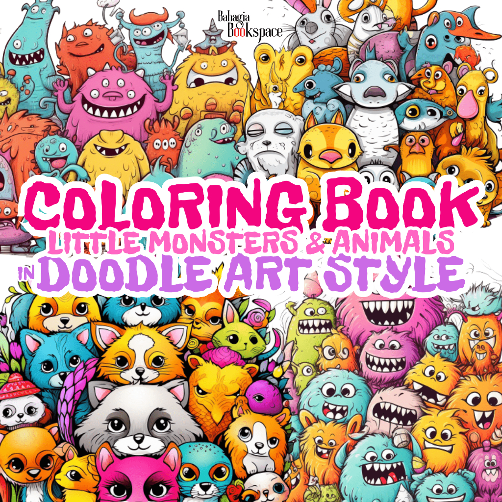 Jual Little Monsters and Animals In Doodle Art Style Coloring Book ...