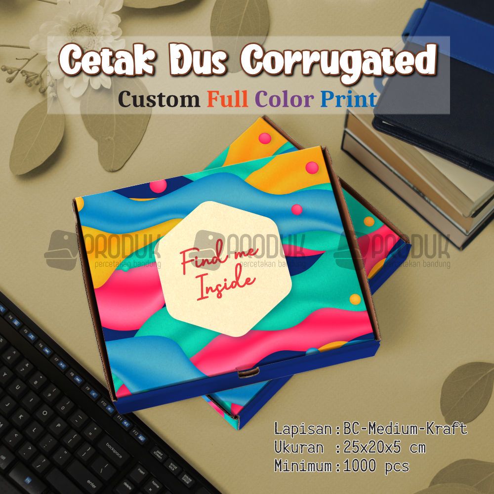 Jual Cetak Dus Corrugated 25x20x5 cm FULL COLOR Free Custom Desain/Logo ...