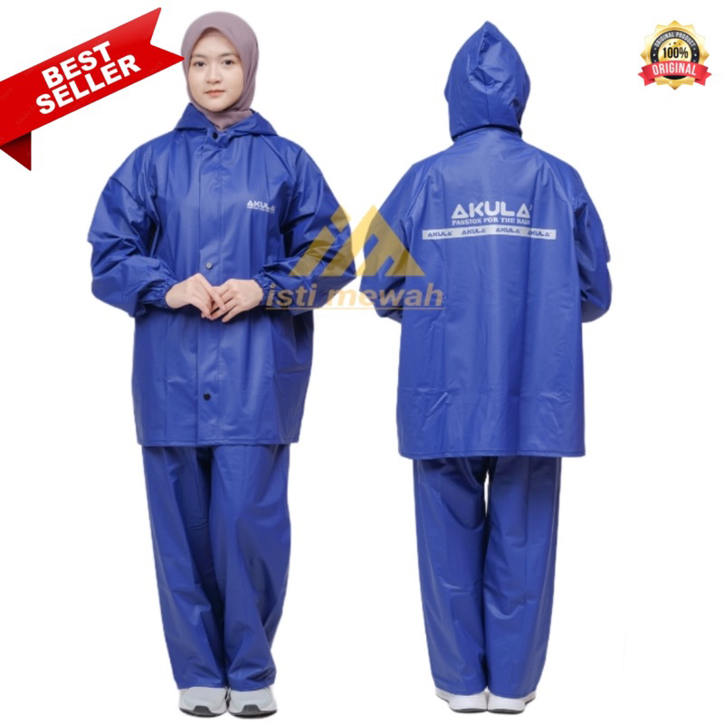 Jual Jas Hujan Akula Navy Mantel Hujan Pria Wanita Raincoat Anti air ...
