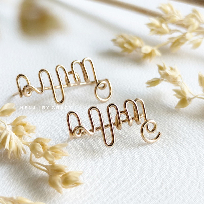 Jual Henju by Gracy | Personalised Ear Climber Aksara Jawa | Custom ...