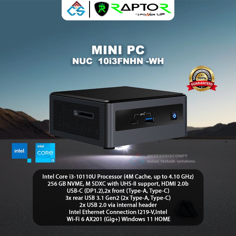 Jual Mini Pc Kit Intel NUC 10i3FNHN-WH Core i3-10110U Win 11 Home Original | Shopee Indonesia