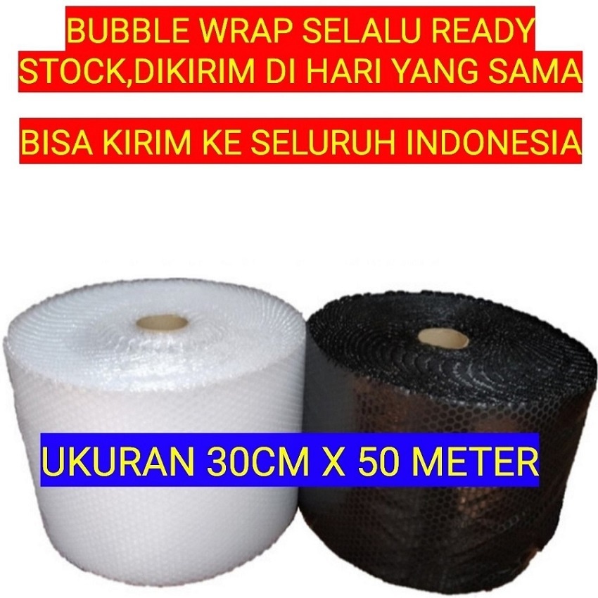 Jual Bubblewrap 30cm x 50m bening dan hitam bubble wrap roll murah | Shopee Indonesia