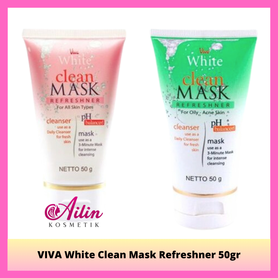 Jual AiLiN VIVA White Clean Mask Refreshner 50gr BPOM / Pencuci Wajah ...
