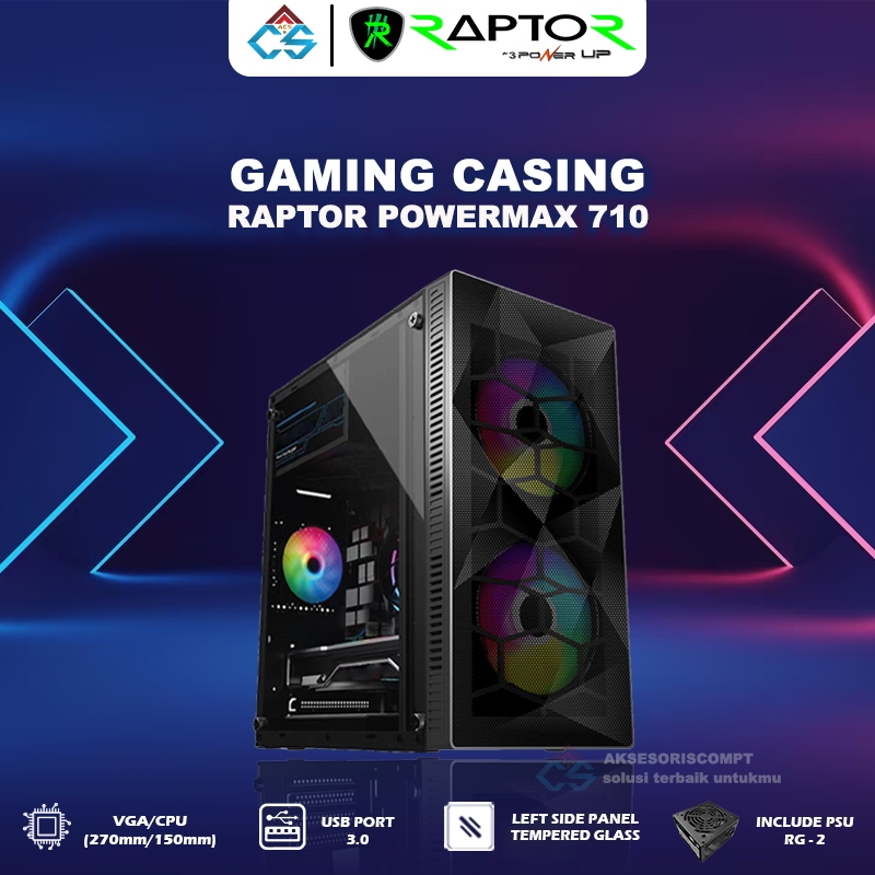 Jual Casing Gaming RAPTOR POWERMAX 710 - Casing Gaming | Shopee Indonesia