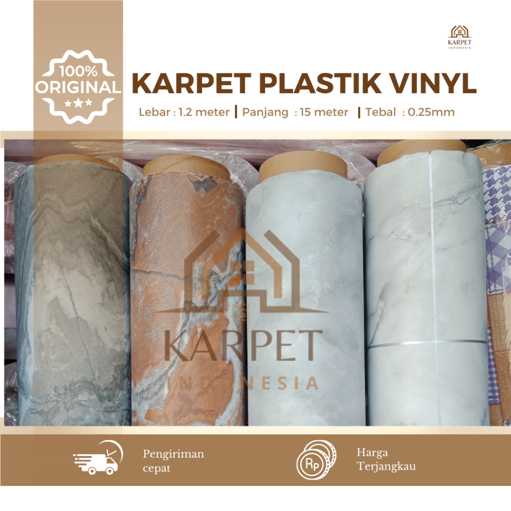 Jual Karpet Lantai Viny gulung motif kayu, marmer, keramik 1 roll 15 ...