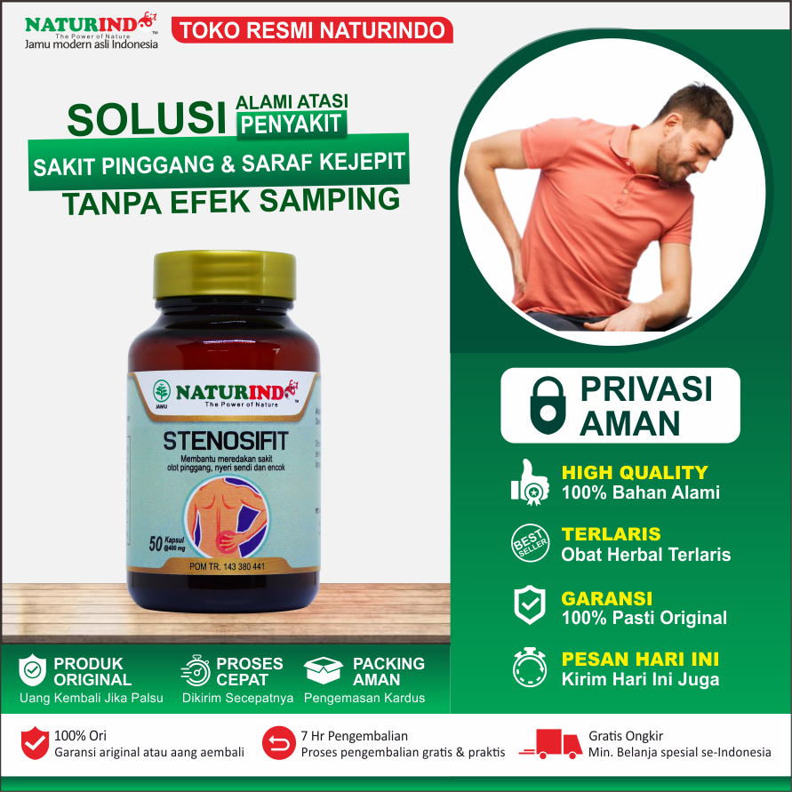 Jual STENOSIFIT OBAT SAKIT PINGGANG SARAF KEJEPIT PINGGANG BELAKANG DAN ...