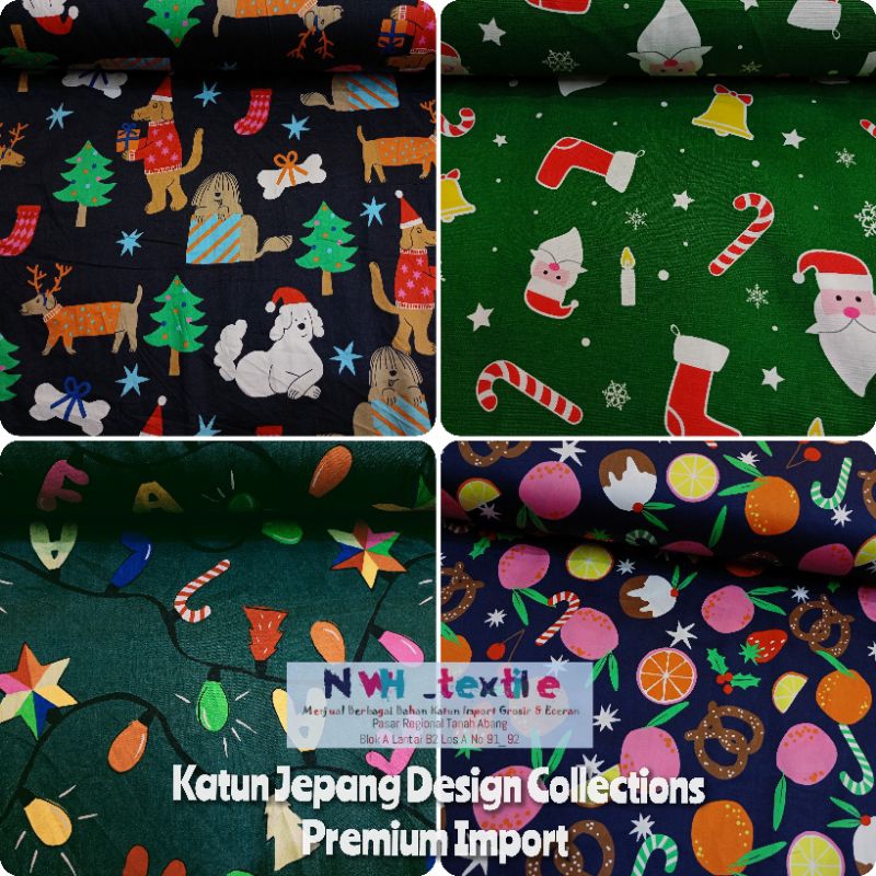 Jual KAIN KATUN JEPANG DESIGN COLLECTIONS MOTIF NATAL | Shopee Indonesia