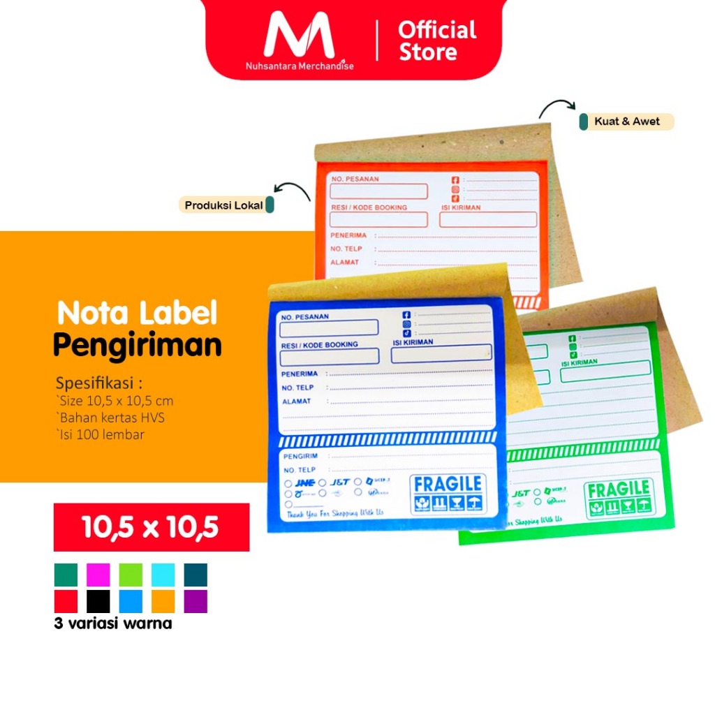 Jual Nota Pengiriman Onlineshop Ukuran 1/6 Folio / Label Pengiriman ...