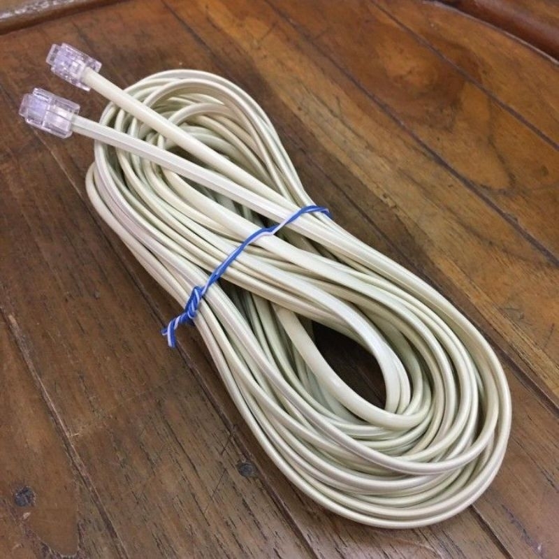 Jual Kabel Telpon RJ11 4pin 20meter | Shopee Indonesia