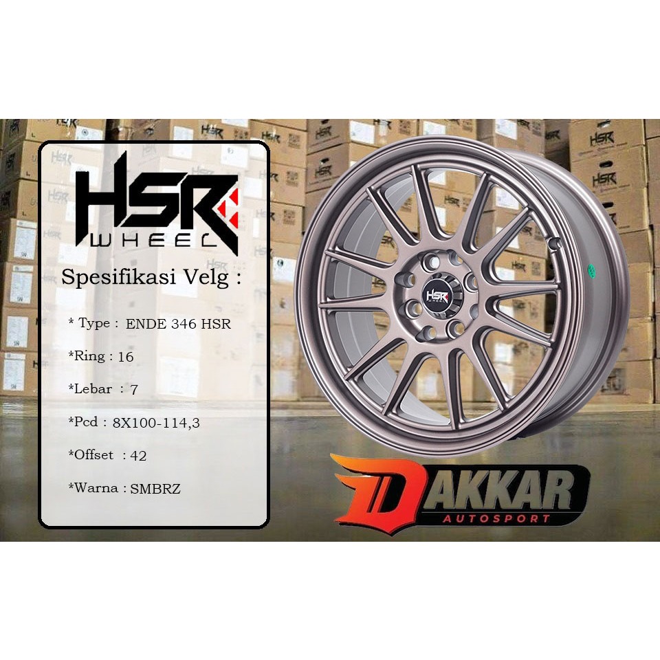 Jual velg yaris ring 16 velg racing hsr r16 tipe ende warna bronze bisa untuk yaris mobilio ...