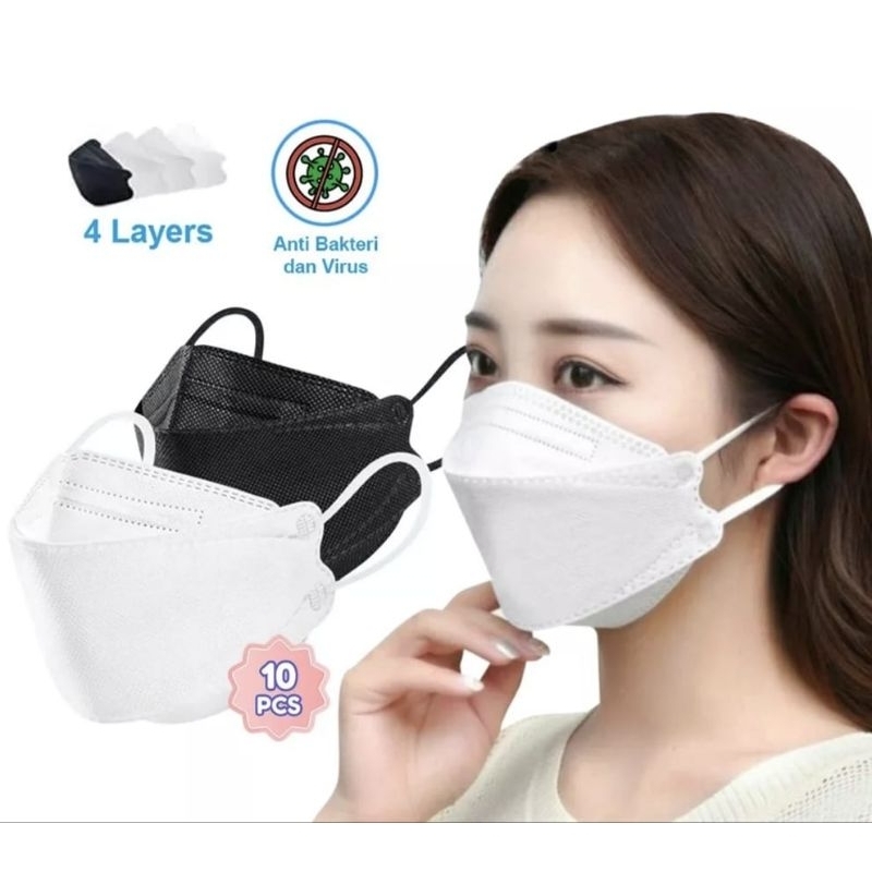 Jual Masker Korea Kf94 4PLY 10pcs Hitam Dan putih | Shopee Indonesia