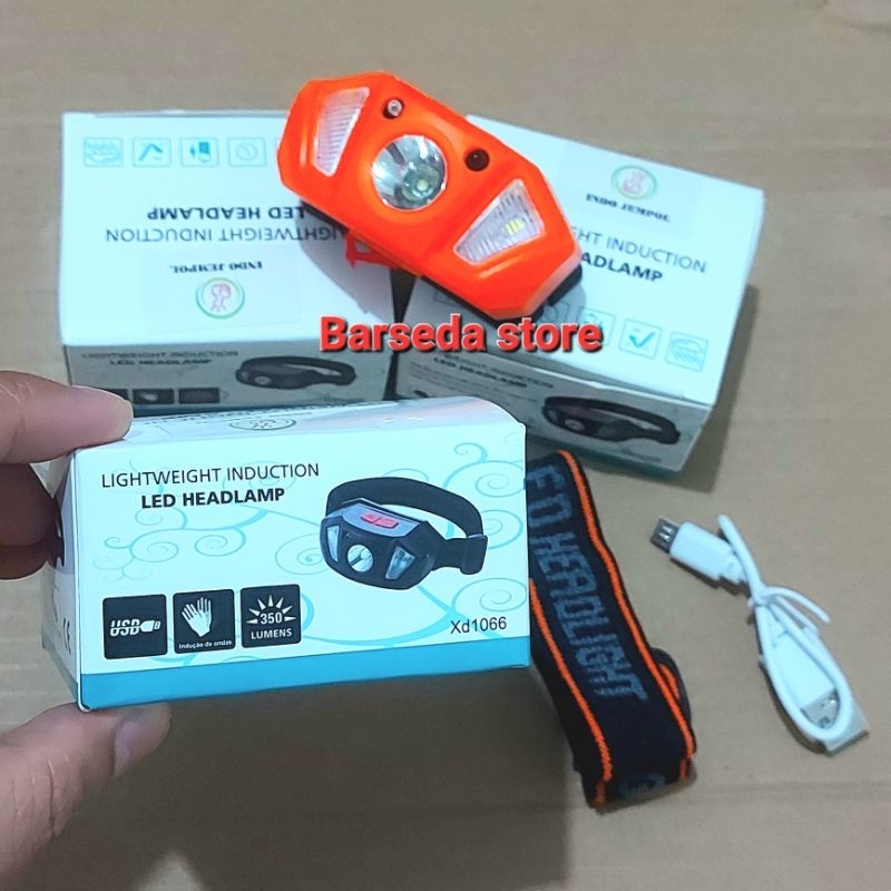 Jual COD - Senter Kepala Cas Headlamp Sensor Mini Camping Outdoor LED COB XPE 4 Mode XD1066 ...