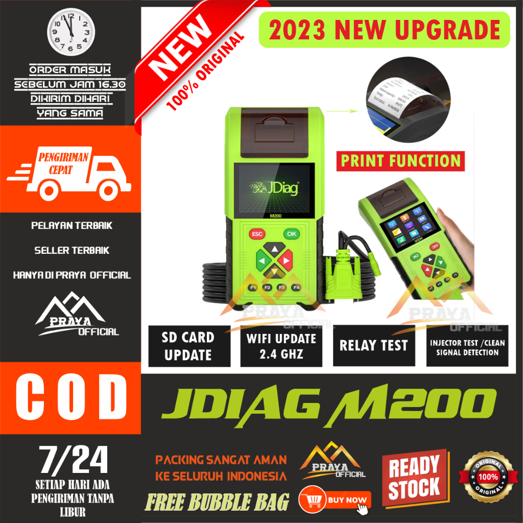 Jual NEW JDIAG M200 WITH PRINTER SCANNER SEMUA MOTOR JDIAG M 200 SCAN ...