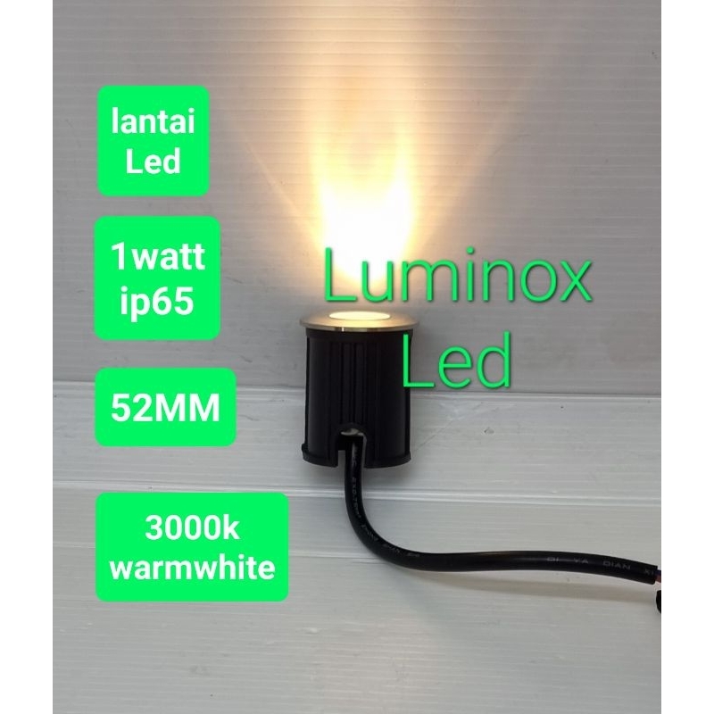 Jual lampu lantai taman led 1watt 1w 1mata 52mm / up light inground led ...