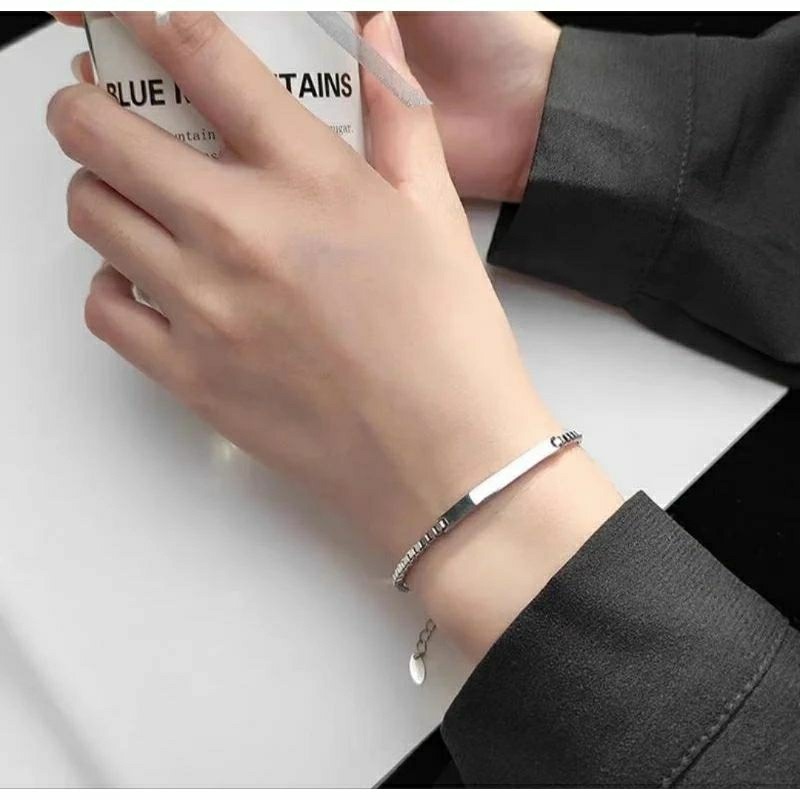 Jual Gelang titanium model plat simpel unik pria wanita anti karat ...