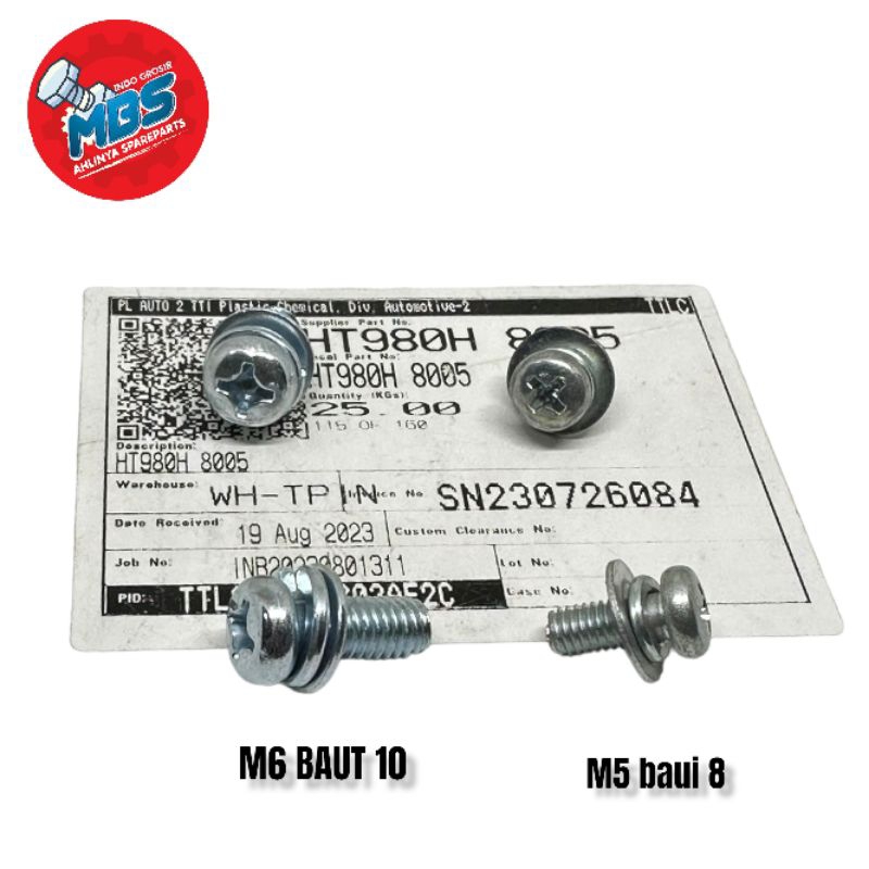 Jual BAUT 8 10 m5 dan m6 panjang m6x15 m5x8 DABEL RING ORIGINAL ANTI ...