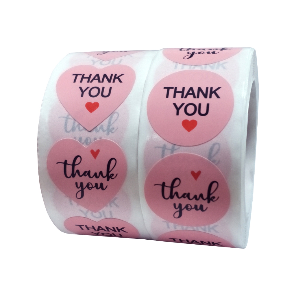 Jual Sticker Thank You Pink Bentuk Hati Label Tag Kado Hampers Amplop ...