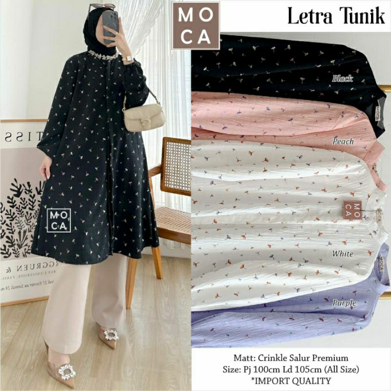 Jual LETRA tunik - Set tunik crinkle salur premium Ld 105cm ( all size ...