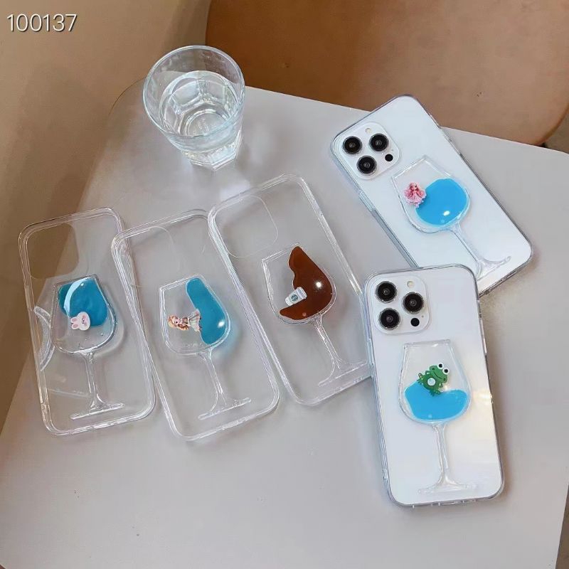 Jual Quicksand Liquid Red Wine Cup Phone Case For iPhone | Shopee Indonesia