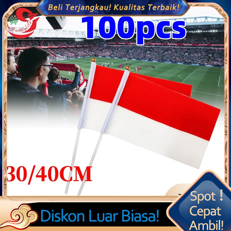 Jual 100pcs Stick Bendera Tangan - Waving Flagpole 40/60 CM | Shopee ...