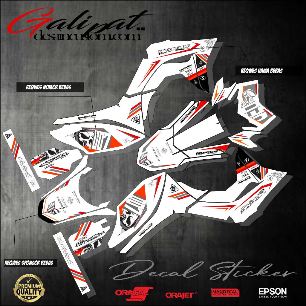 Jual 122 decals full body crf keren bis reqwes nama dan nomer | Shopee ...
