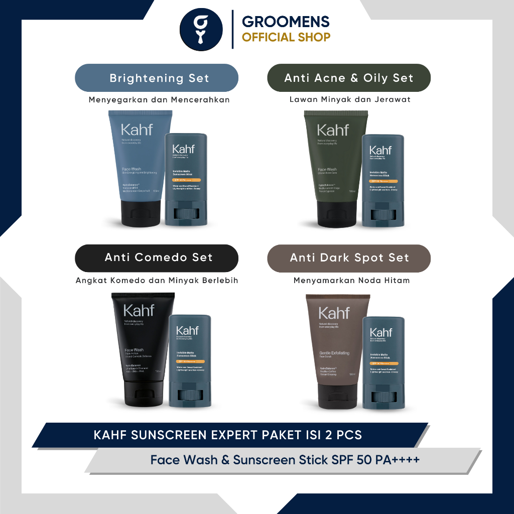 Jual Kahf Sunscreen Expert Paket Isi 2 pcs - Face Wash & Sunscreen ...