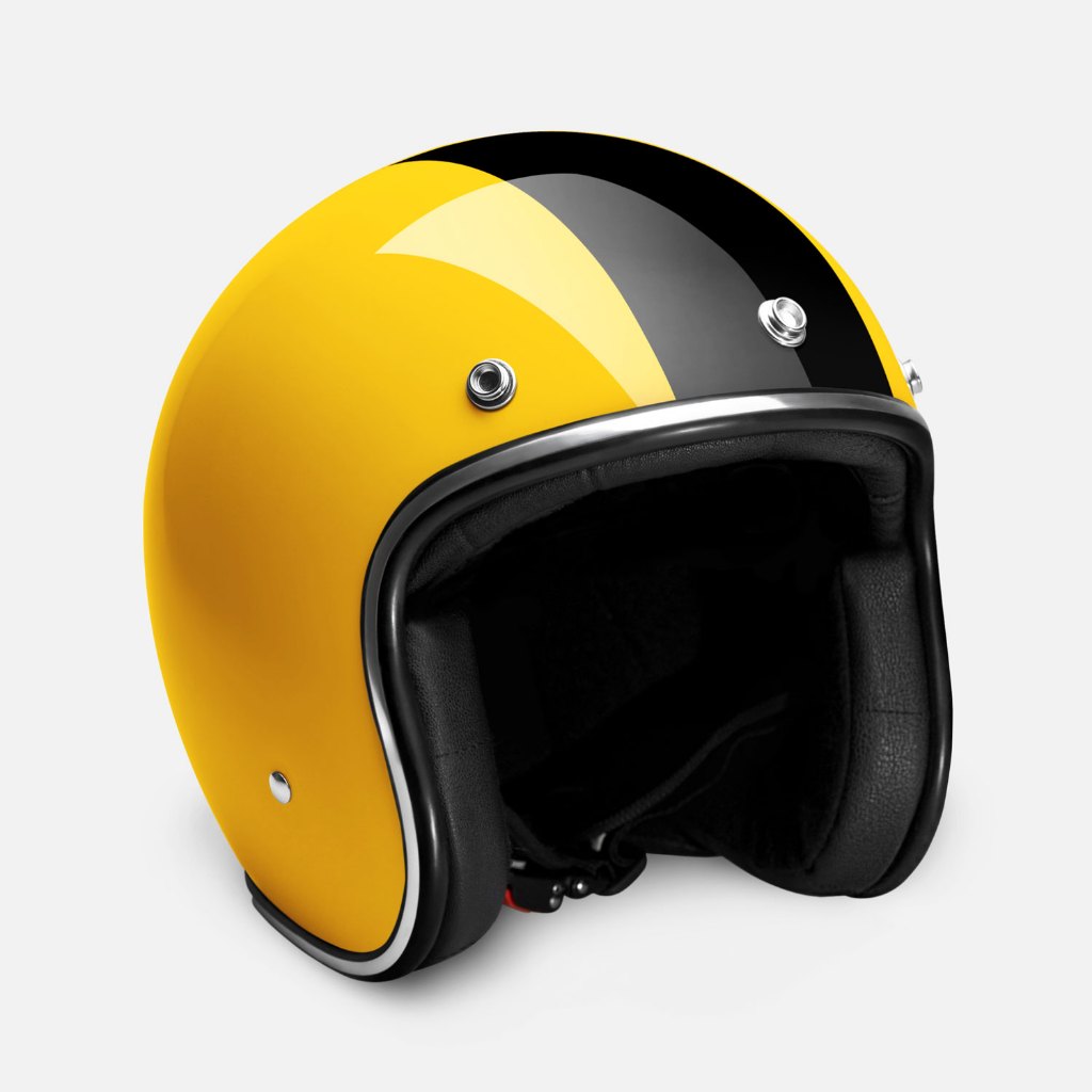 Jual Helm Zulu Viper List Chrome | Yellow | Helm Retro | Half Face ...
