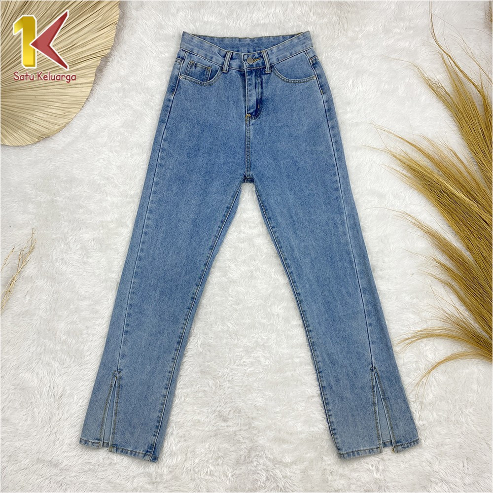 Jual 1K Celana Panjang Cutbray Jeans Highwaist Wanita Model Belah Tulang P276 Cutbray Woman Long ...