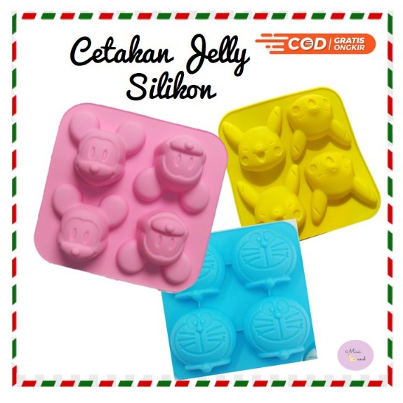 Jual Cetakan Jelly Silikon Berbentuk Lucu 4in1/ Cetakan Tahan Panas ...