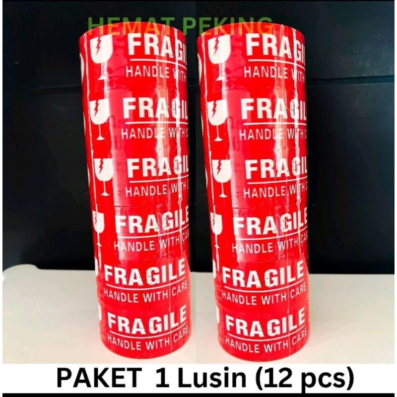 Jual Lakban Fragile Merah Murah 1 Lusin Gratis Ongkir | Shopee Indonesia