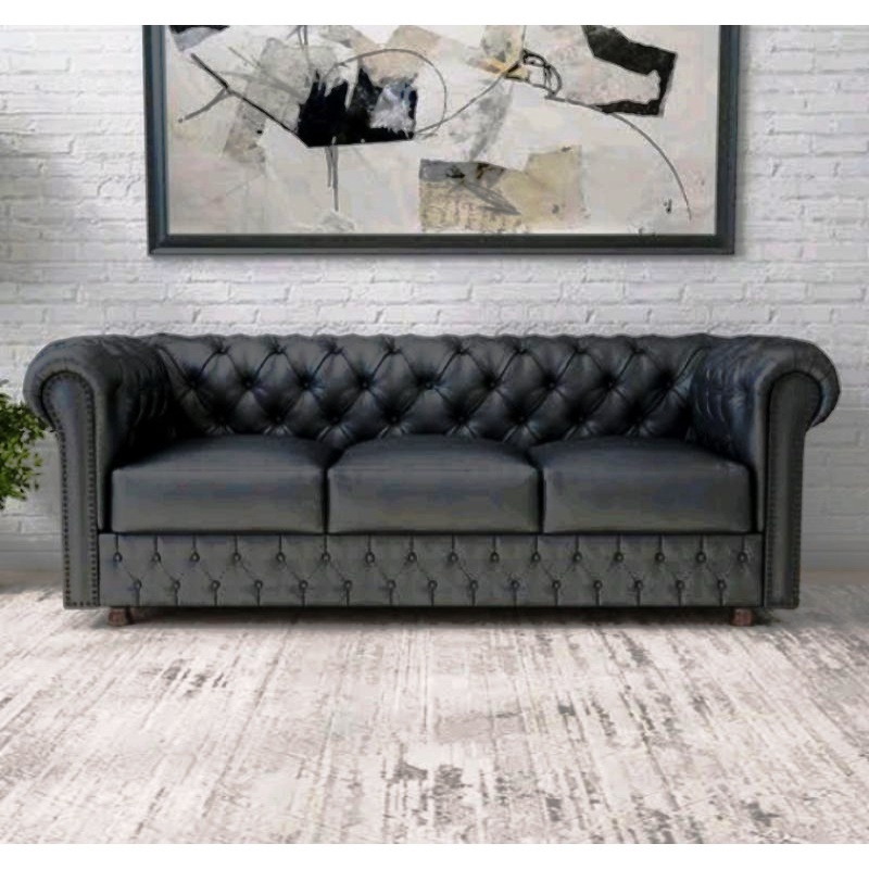 Jual sofa koi kancing 3 seater dudukan bahan beludru atau oscar ...