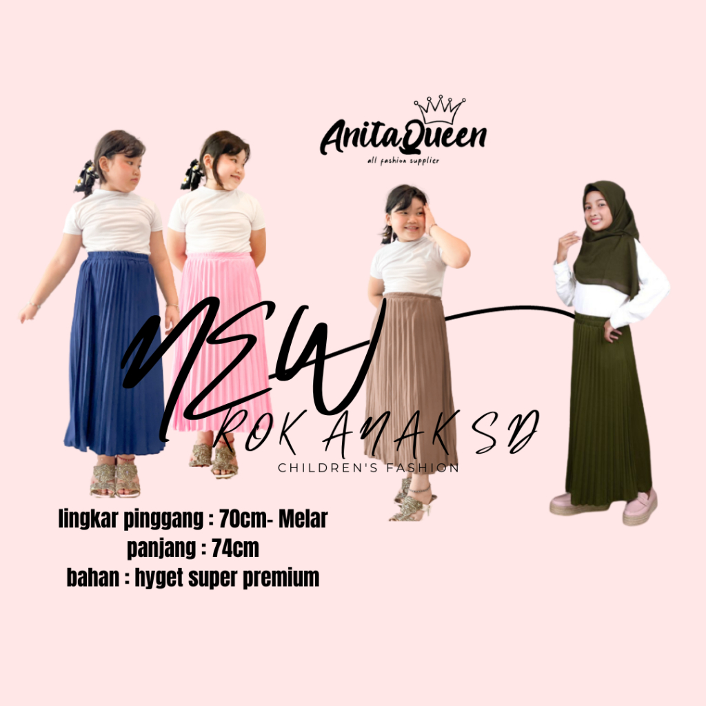 Jual Rok Plisket Anak SD Hyget Super Premium Panjang / Rok Rempel Mayung | Shopee Indonesia