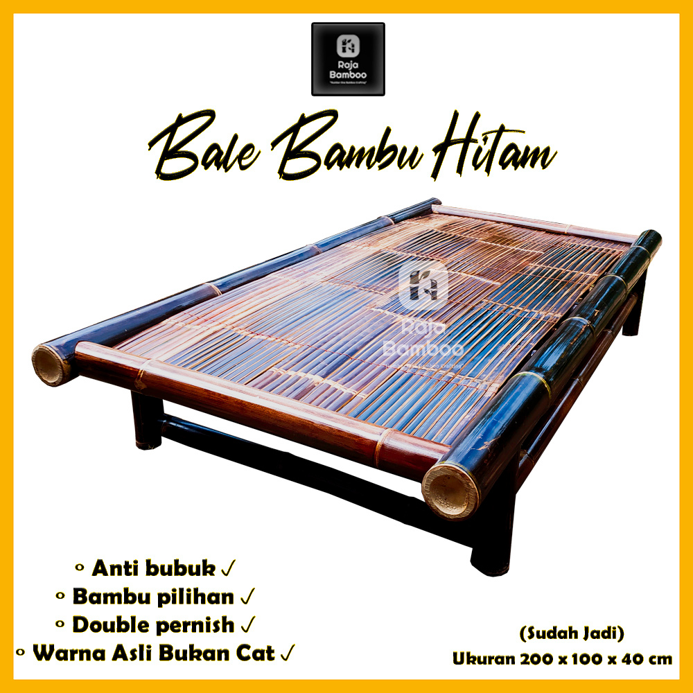 Jual Bale Bambu Hitam Motif Bandeng | Bench Bambu Hitam | 200 x 100 x ...